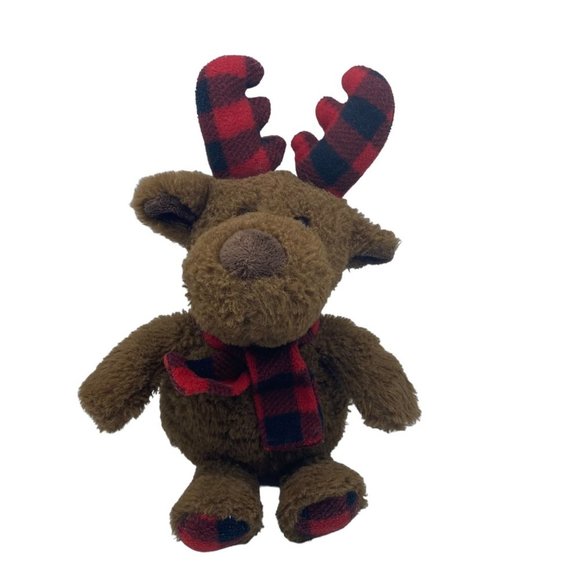 Dan Dee | Toys | Dan Dee Moose Red Buffalo Plaid Antlers Soft Plush ...